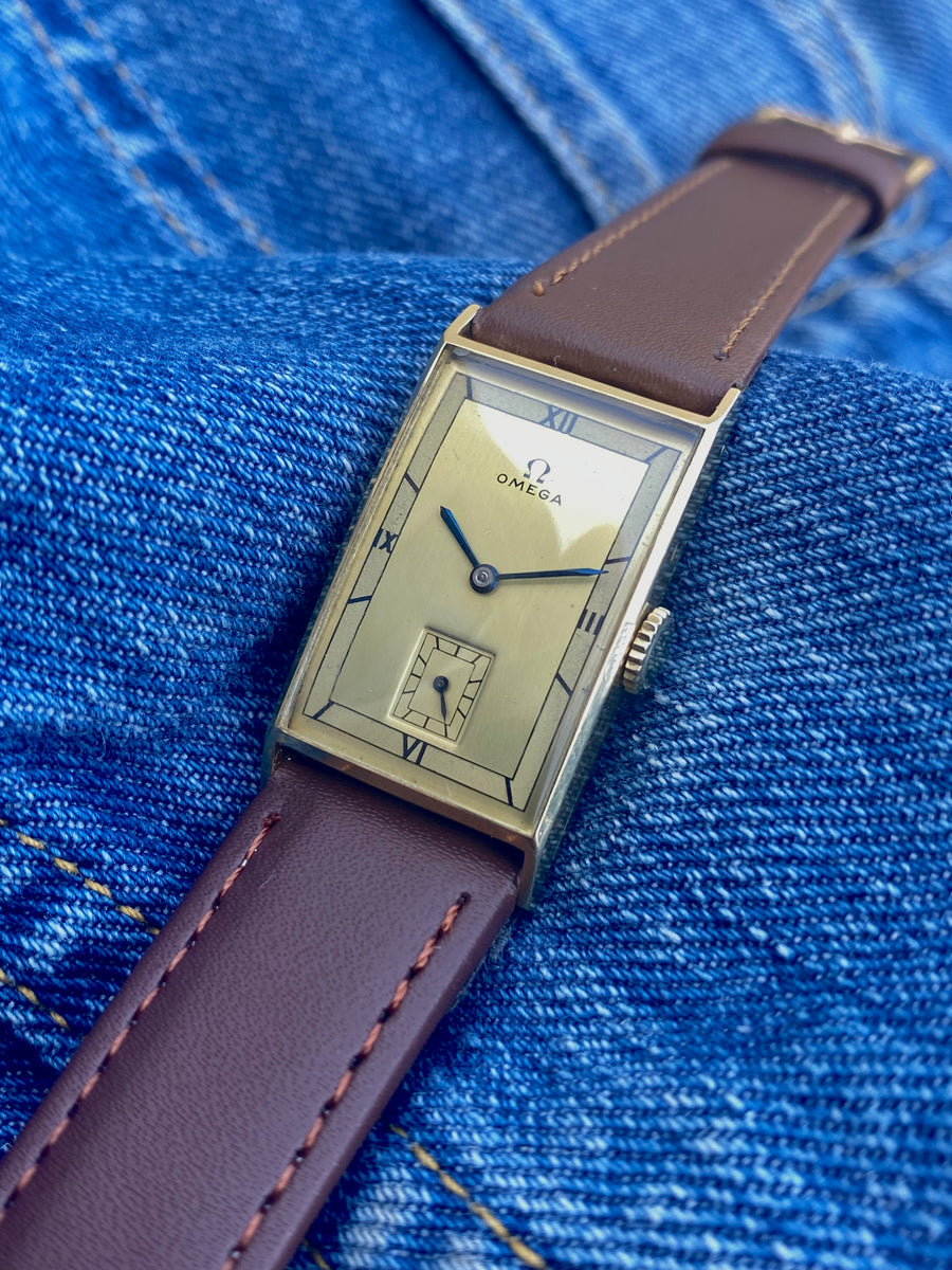 1934 Big size Omega tank in solid 18k gold. Rare!! *SERVICED* – WOFS ...